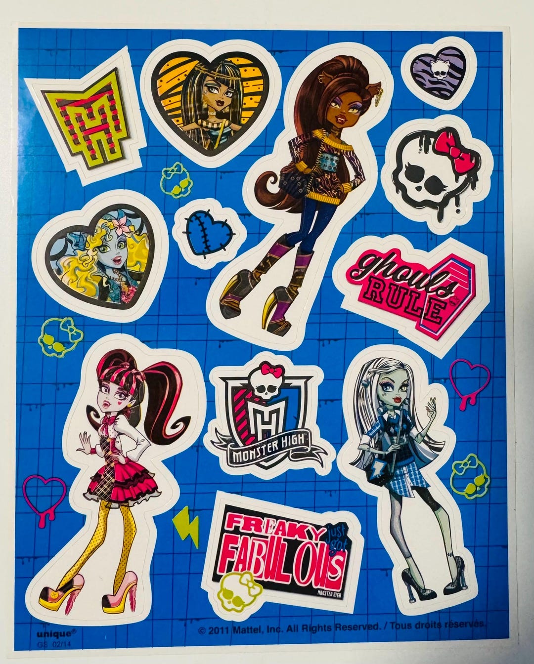 Vintage Monster High Sticker Sheet - Etsy