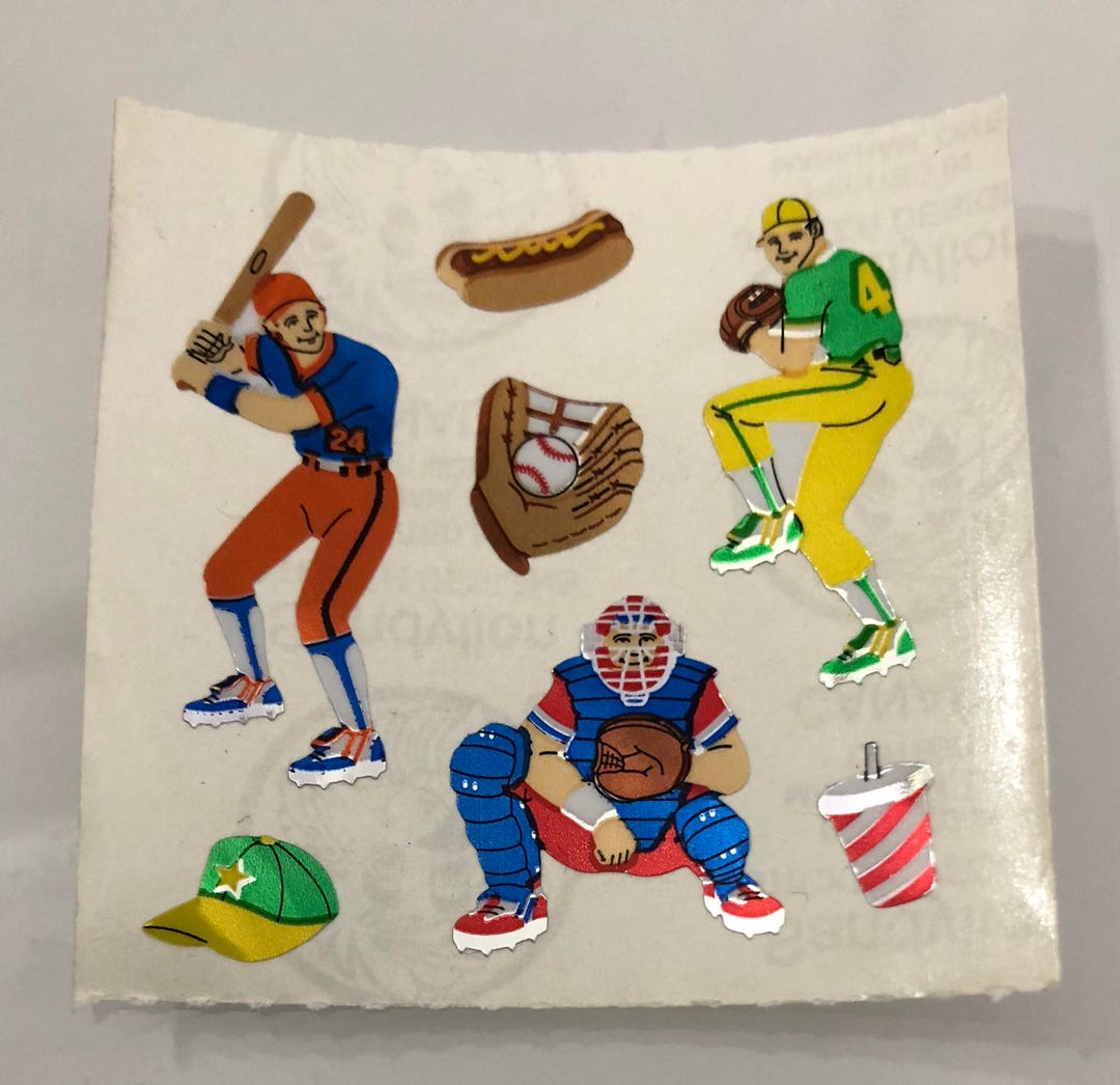 Vintage Sandylion Mylar Baseball Sports Stickers - Etsy