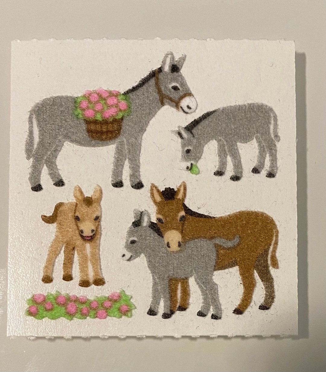 Vintage Rare Sandylion Fuzzy Donkey Stickers - Etsy