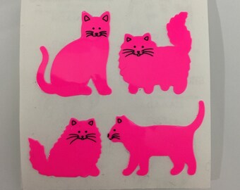 Vintage Blue Neon Sandylion Cat Stickers | Etsy