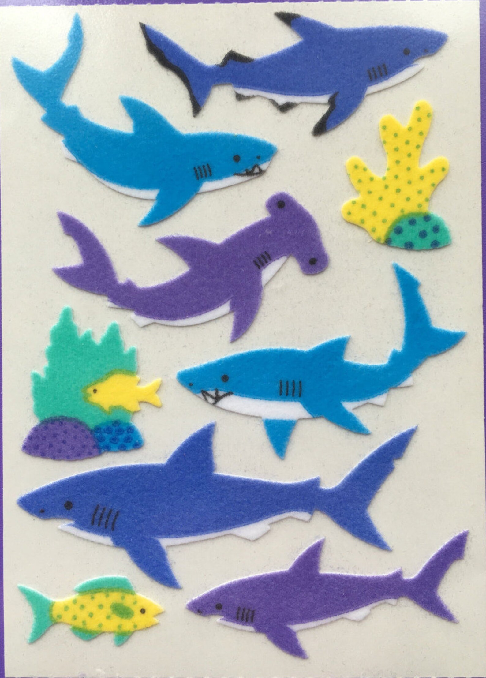 Vintage Rare Sandylion Fuzzy Shark Ocean Maxi Stickers - Etsy