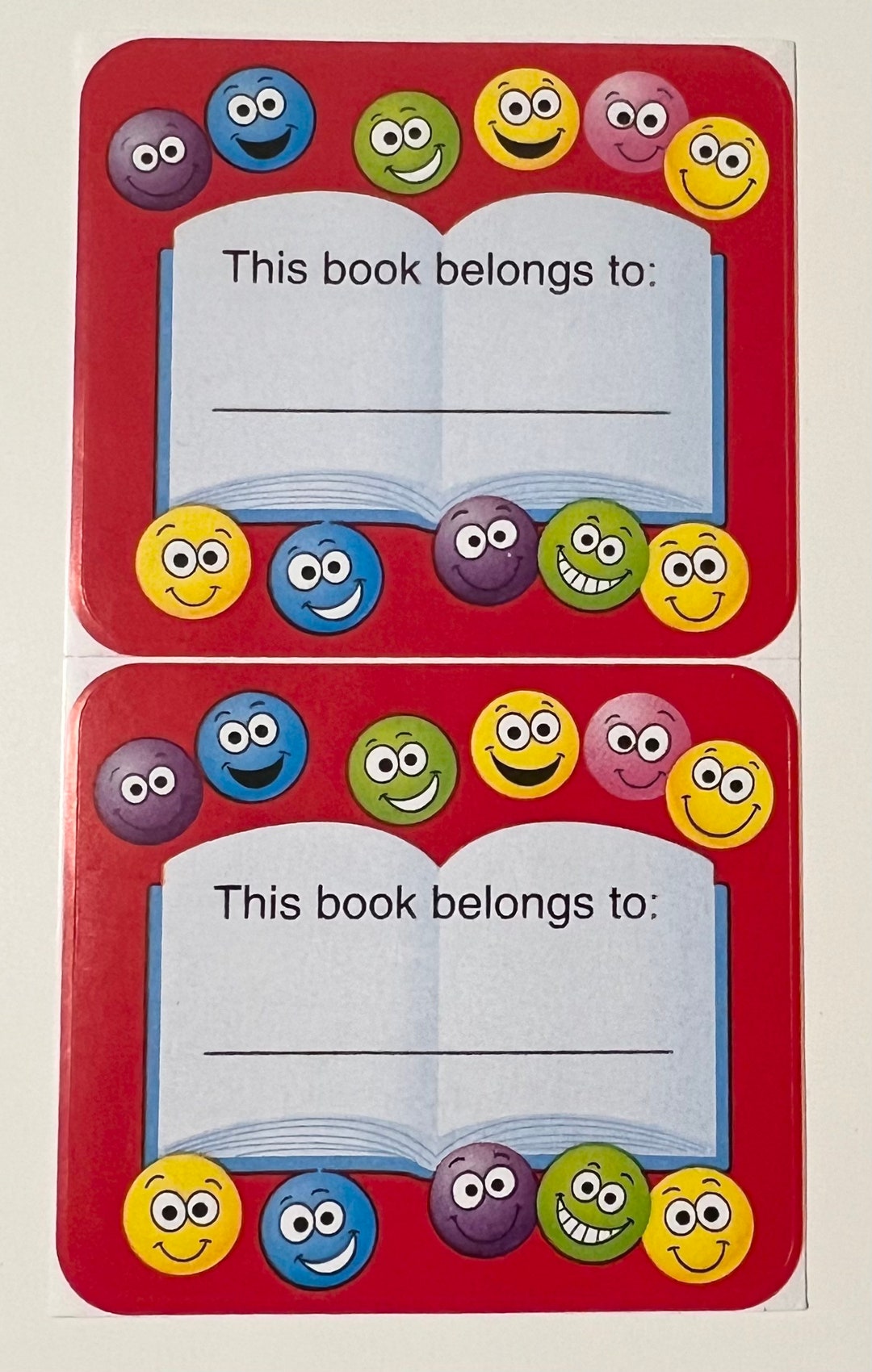 Vintage Rare Sandylion Smiley Face Book Label Sticker - Etsy
