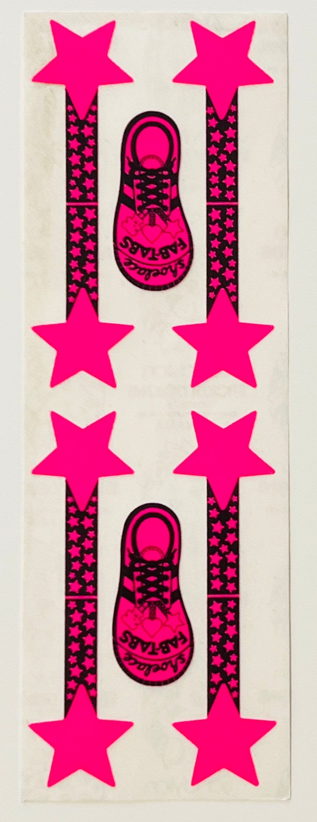 Vintage Rare Neon Sandylion Shoe Tabs Star Sticker Strip. - Etsy