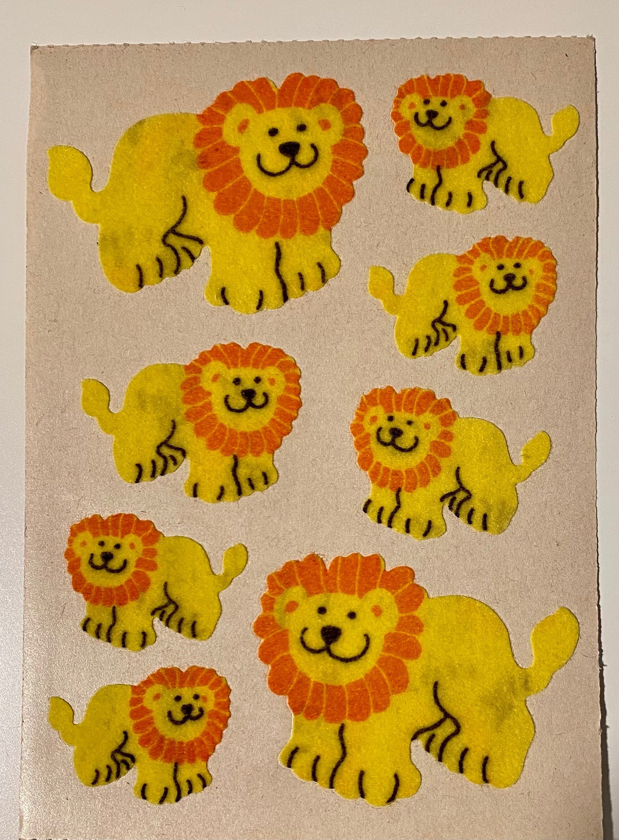 Vintage Rare Sandylion Fuzzy Lion Maxi Sheet Stickers - Etsy