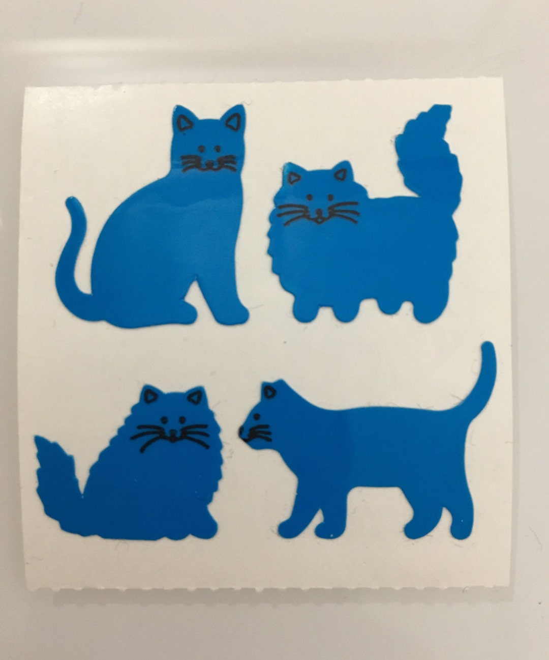 Vintage Blue Neon Sandylion Cat Stickers - Etsy