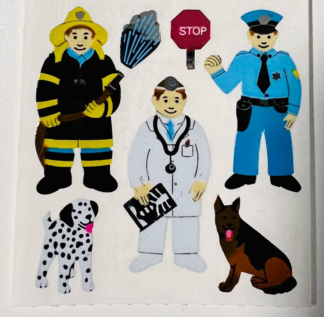 Vintage Rare Sandylion Career Doctor Police Dog Fire Fighter ...