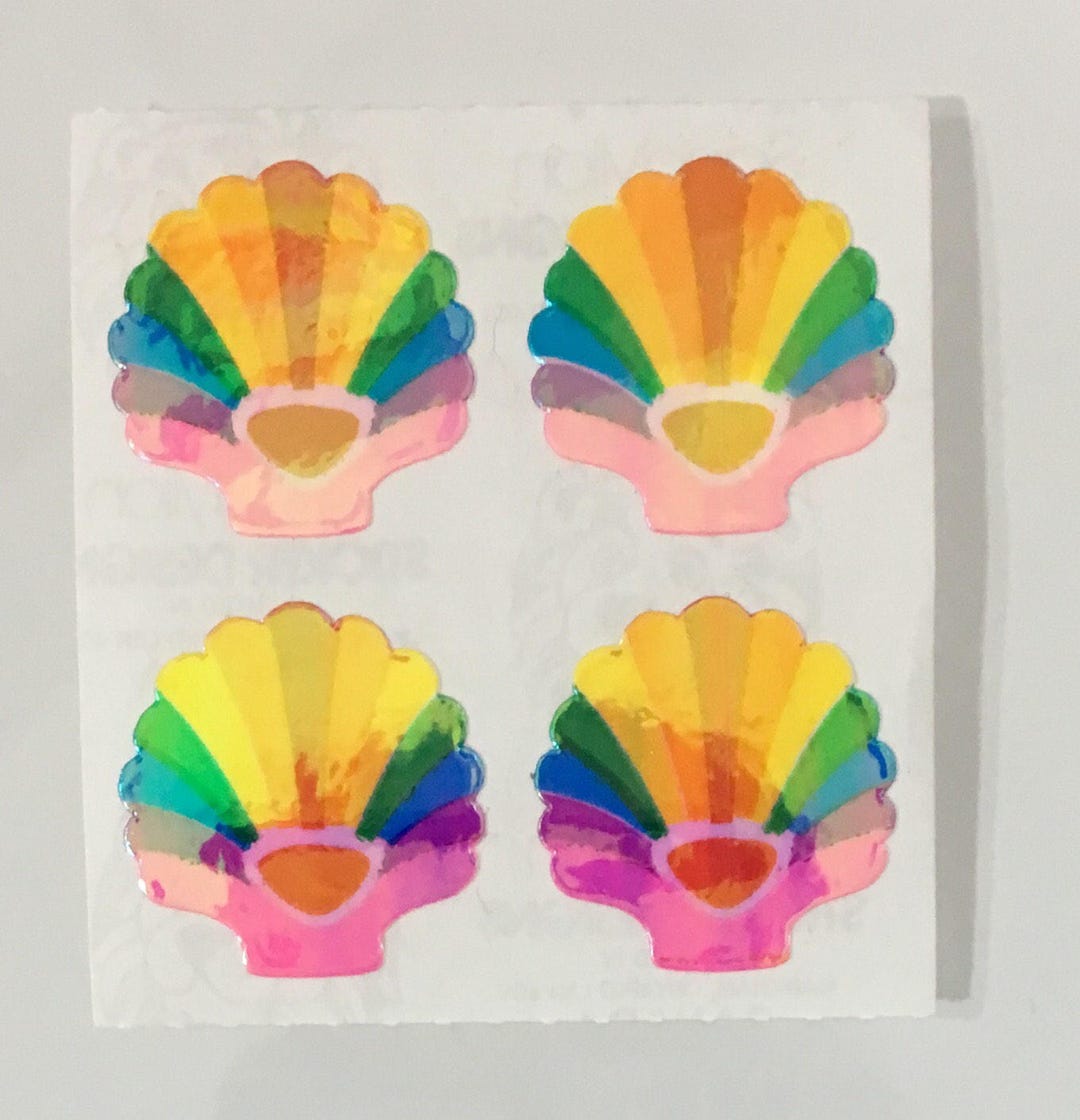 Vintage Sandylion Rainbow Pearl Seashell Stickers - Etsy