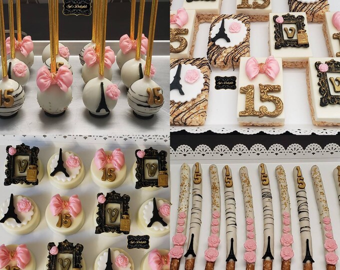 Paris Eiffel Tower Theme Party Package. Paris Theme Cookies. Eifffel ...