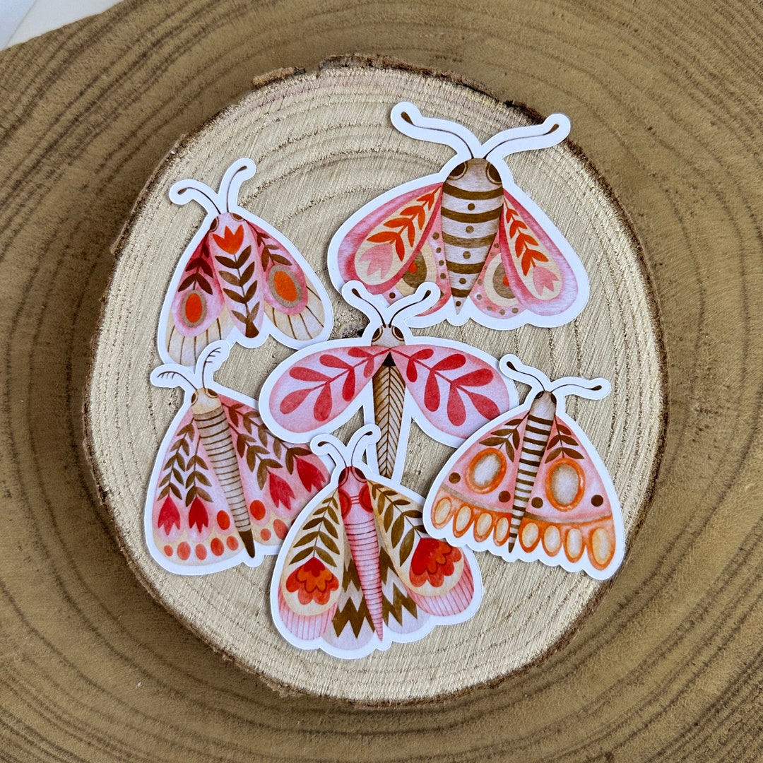 Watercolour Moths Sticker Pack 6 Stickers - Etsy