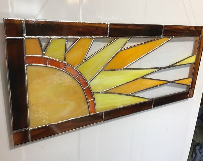 Stained Glass, Transom Window, Hanging Panel, Sunshine, Yellow, Orange ...