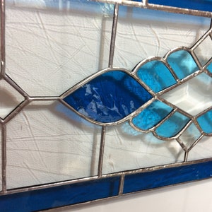 Stained Glass, Transom Window, Hanging Panel, Turquoise Blue, Antique ...