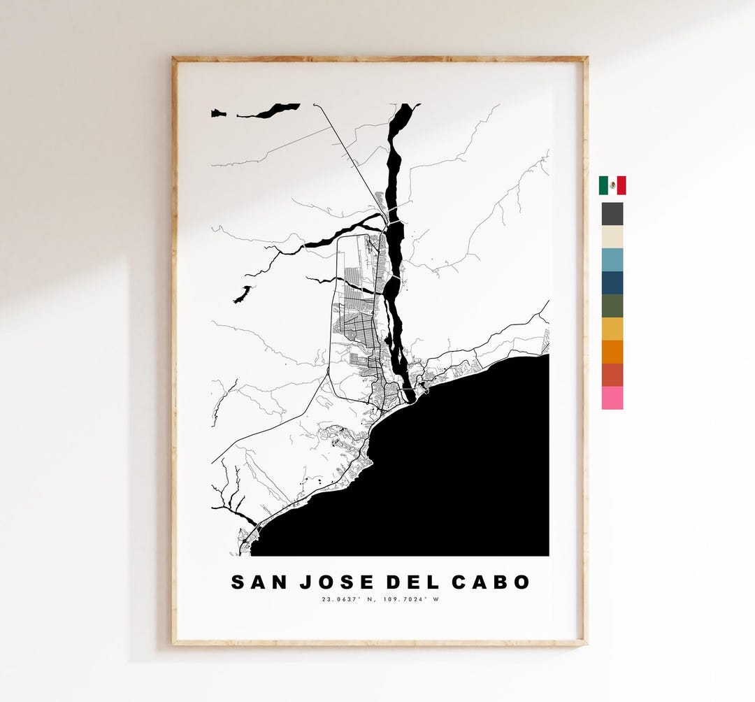 San Jose Del Cabo Map Print - City Map Poster - Map - Map Wall Art ...