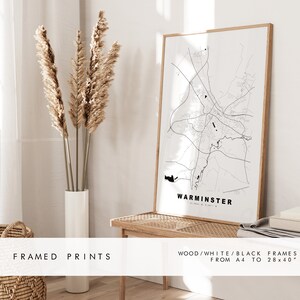 Warminster Map Print - Minimalist City Map Poster - Map Art - UK ...