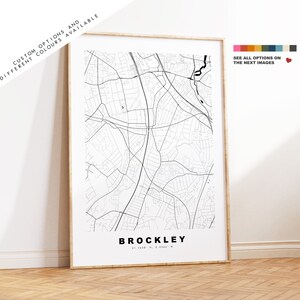 Brockley Map Print - Minimalist City Map Poster - Map Art - London, UK ...