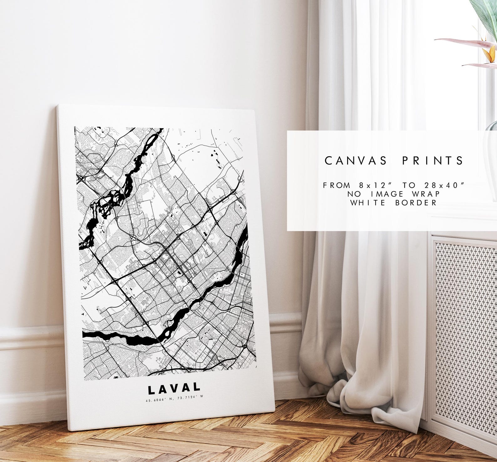 Laval Map Print (canada) - City Map Poster - Map Art - Map Wall Art ...
