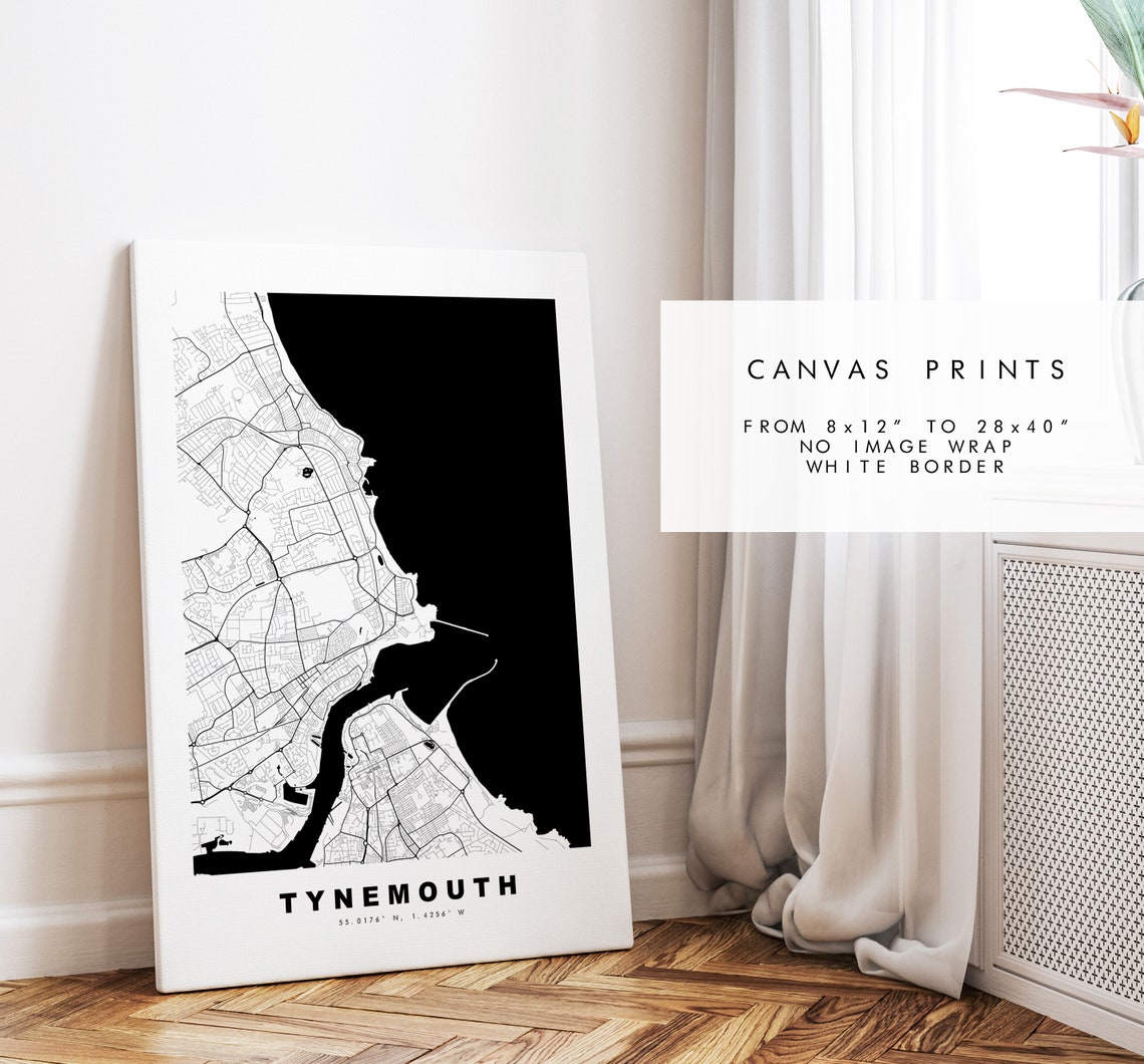 Tynemouth Map Print - Minimalist City Map Poster - Map Art - UK ...