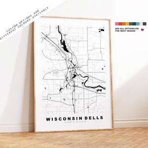 Wisconsin Dells Map Print - City Map Poster - Map Art - USA City Maps ...