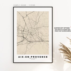 Aix En Provence Map Print - City Map Poster - Map Wall Art - France ...