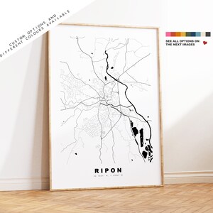 Ripon Map Print - Minimalist City Map Poster - Map Art - UK - Ripon ...