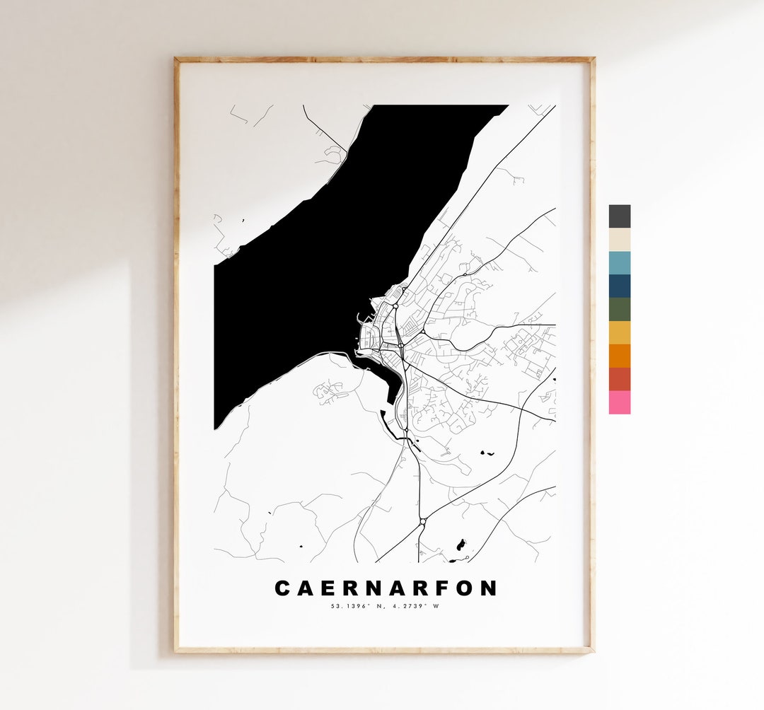 Caernarfon Map Print Minimalist City Map Poster Map Art Wales ...