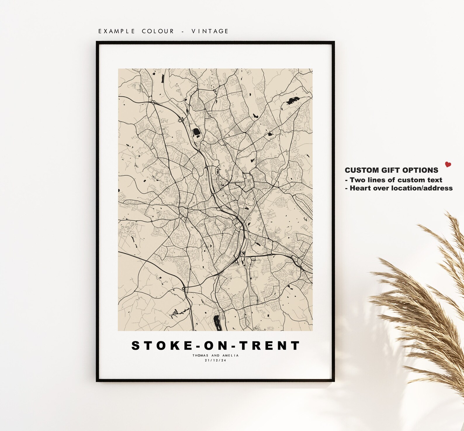 Stoke Map Print - Minimalist City Map Poster - Map Art - UK - Stoke on ...