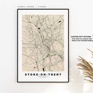 Stoke Map Print - Minimalist City Map Poster - Map Art - UK - Stoke on ...