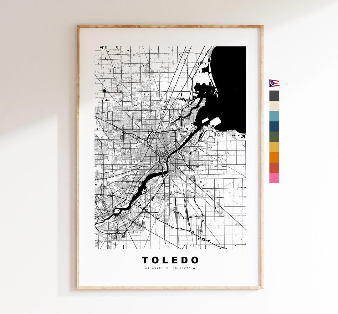 Toledo Map Print - City Map Poster - Map Art - USA City Maps - Toledo ...