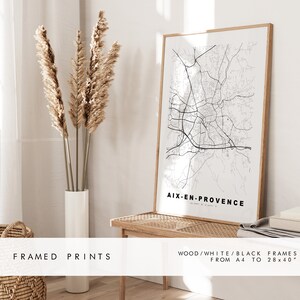 Aix En Provence Map Print - City Map Poster - Map Wall Art - France ...