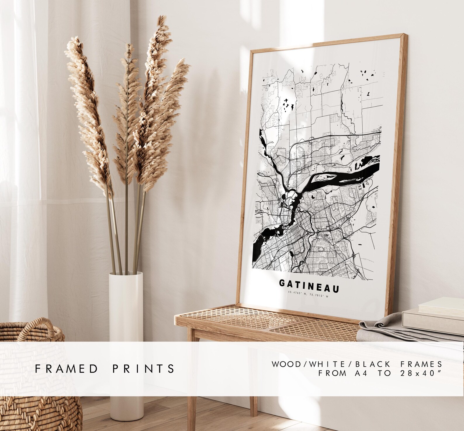 Gatineau Map Print - City Map Poster - Map Art - Map Wall Art - Canada ...