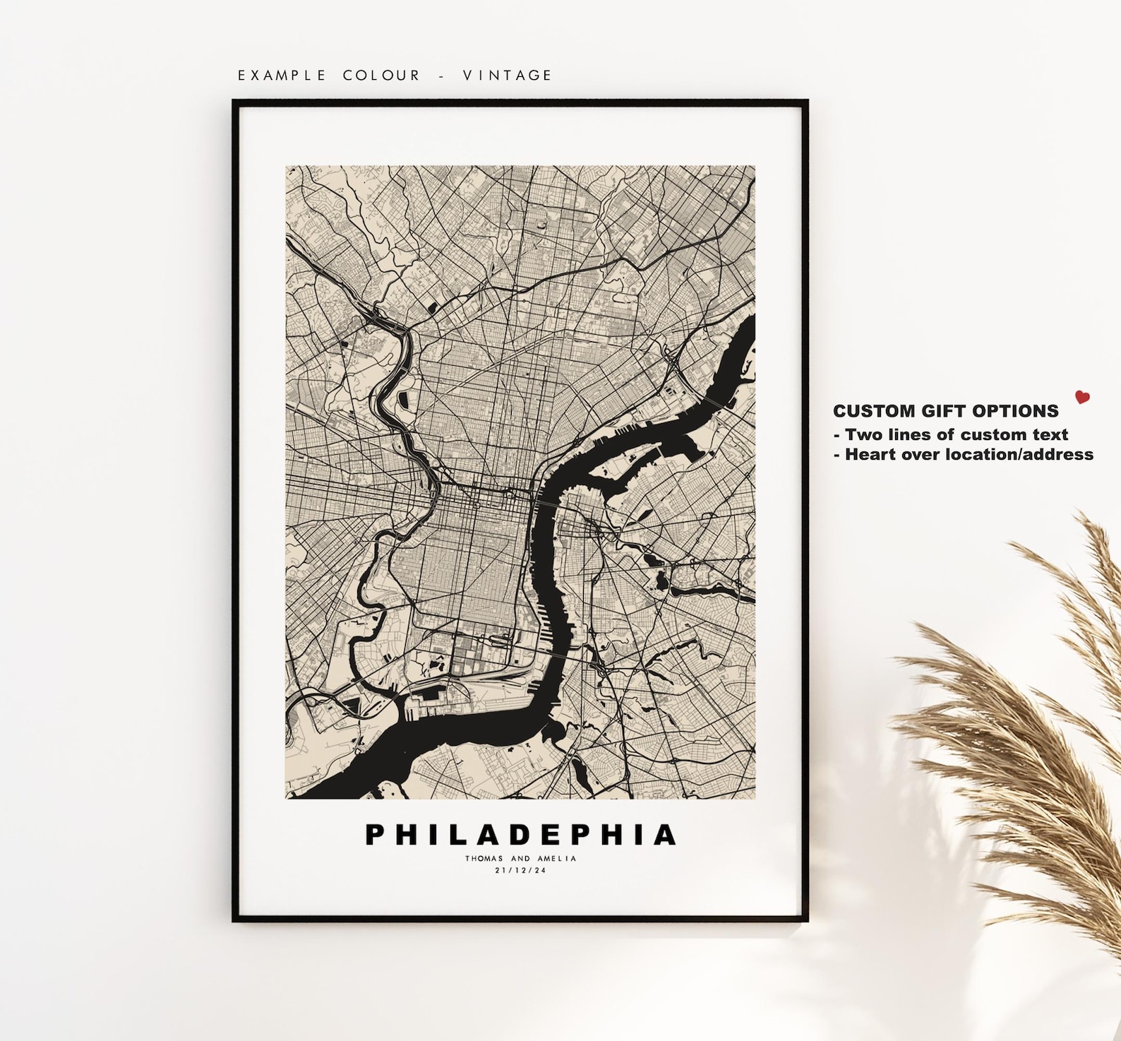 Philadelphia Map Print - City Map Poster - Map Art - USA City Maps ...