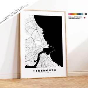 Tynemouth Map Print - Minimalist City Map Poster - Map Art - UK ...