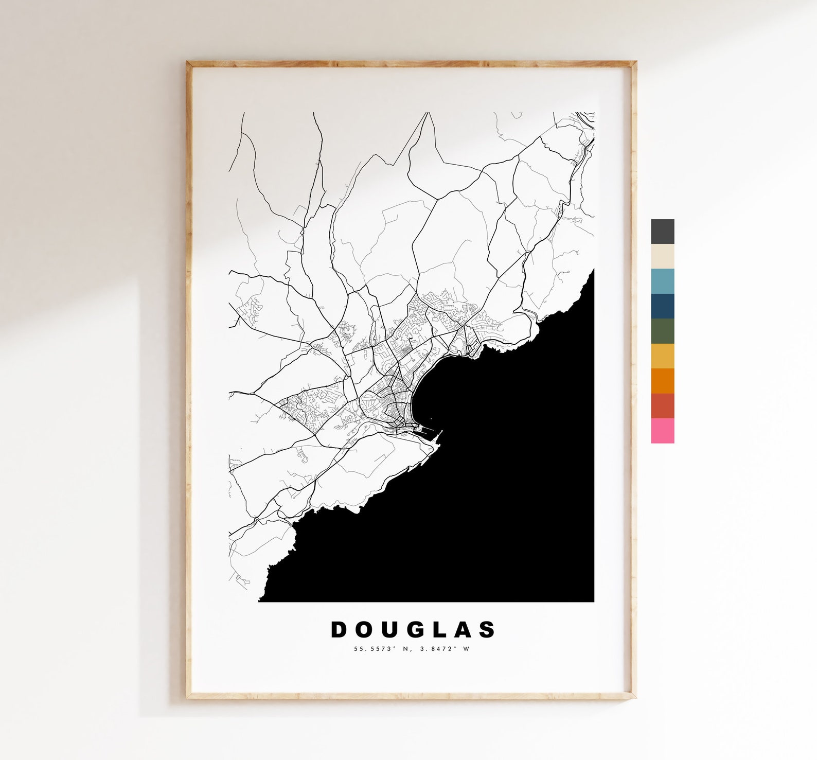 Douglas Map Print - Minimalist City Map Poster - Map Wall Art - Jersey ...