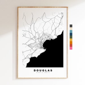 Douglas Map Print - Minimalist City Map Poster - Map Wall Art - Jersey ...