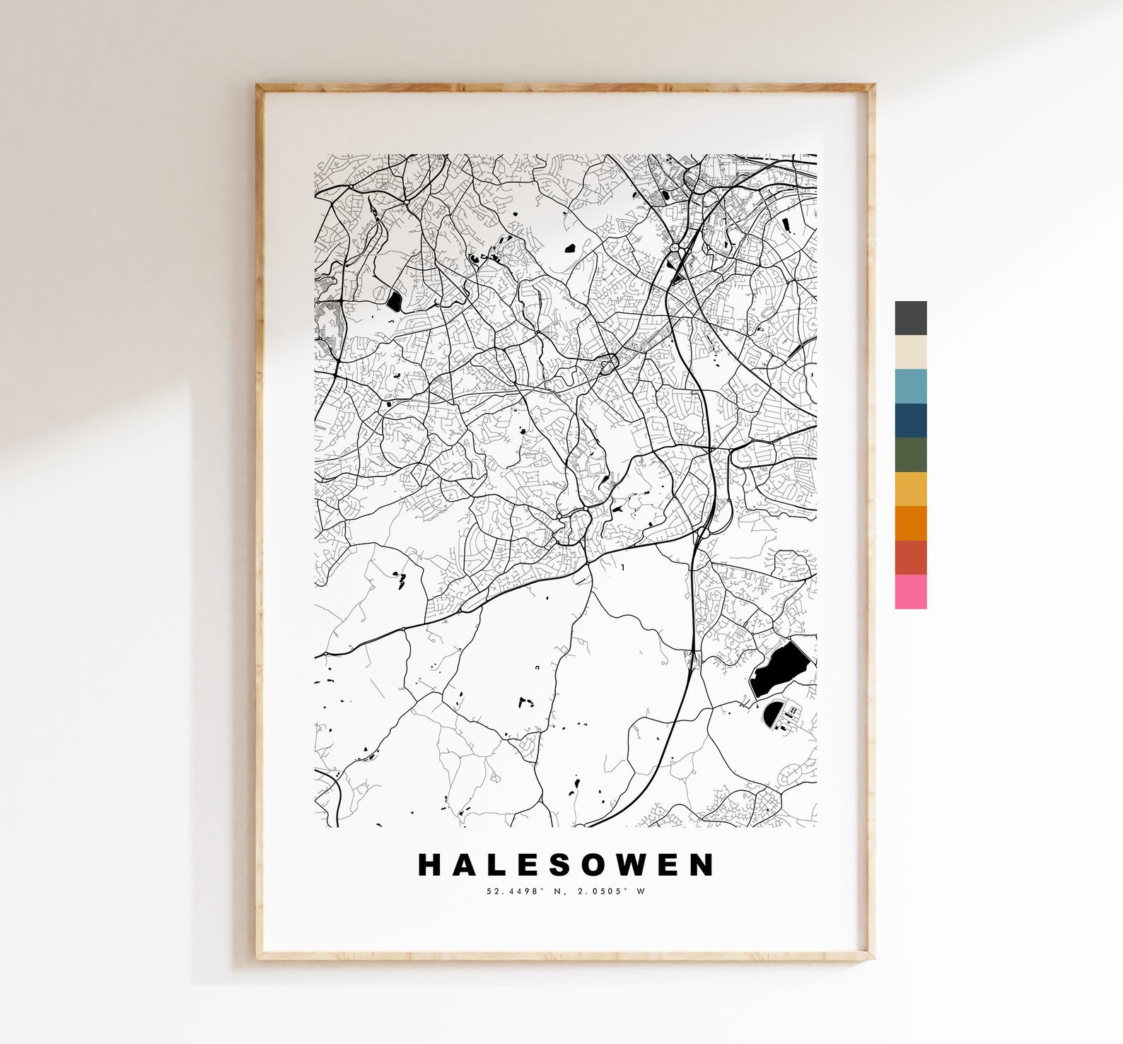 Halesowen Map Print - Minimalist City Map Poster - Map Art - UK ...