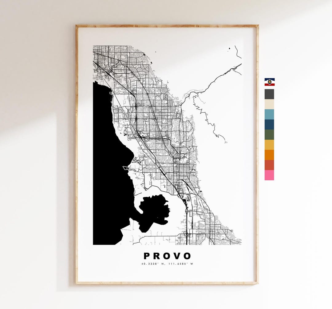 Provo Map Print - City Map Poster - Map Art - USA City Maps - Provo ...