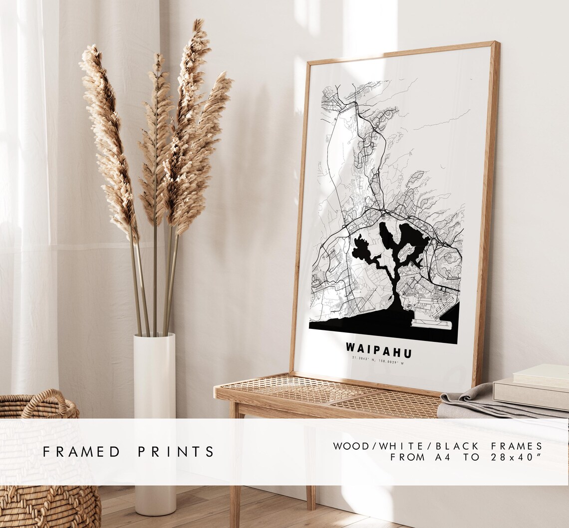 Waipahu Map Print - City Map Poster - Map Art - USA City Maps - Waipahu ...