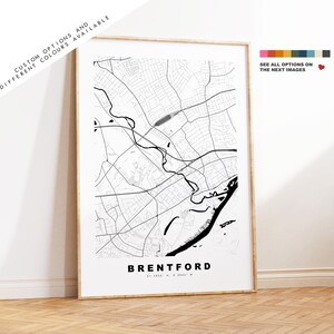 Brentford Map Print - Minimalist City Map Poster - Map Art - London, UK ...