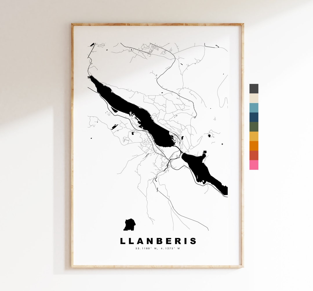 Llanberis Map Print Minimalist City Map Poster Map Art Wales Llanberis ...