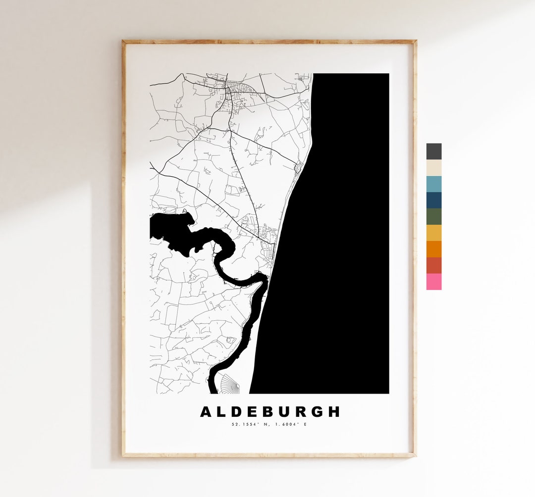 Aldeburgh Map Print - Minimalist City Map Poster - Map Art - Suffolk ...