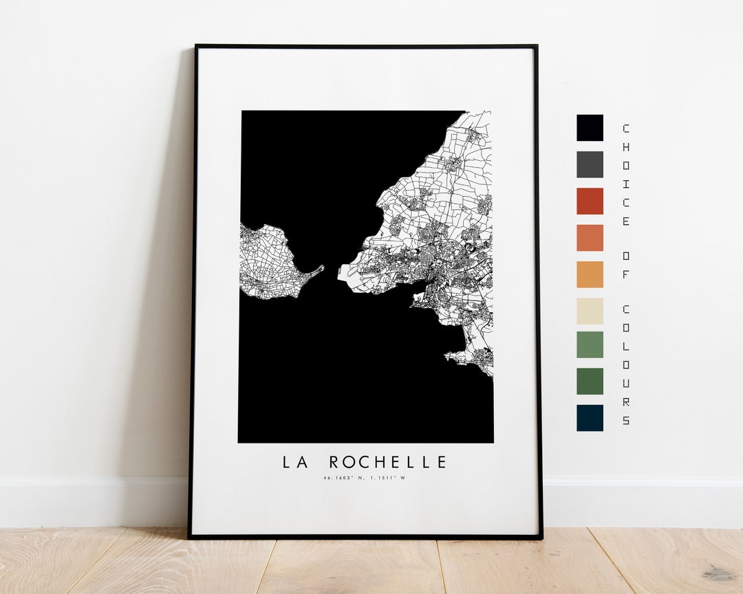 La Rochelle Map Print City Map Poster Map Art Map Wall - Etsy