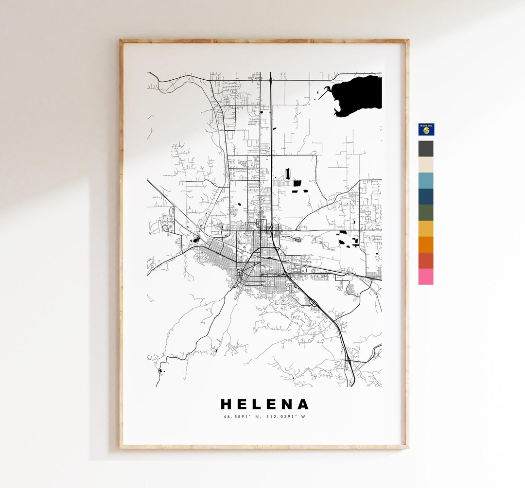 Helena Map Print - City Map Poster - Map Art - USA City Maps - Helena ...