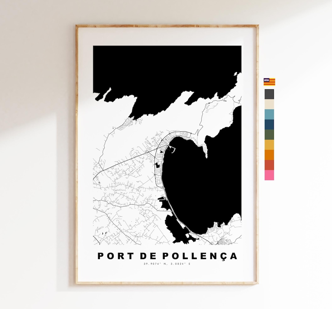 Port De Pollenca Map Print - City Map Poster - Map Art - Map Wall Art ...