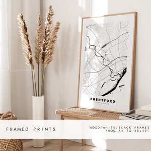 Brentford Map Print - Minimalist City Map Poster - Map Art - London, UK ...