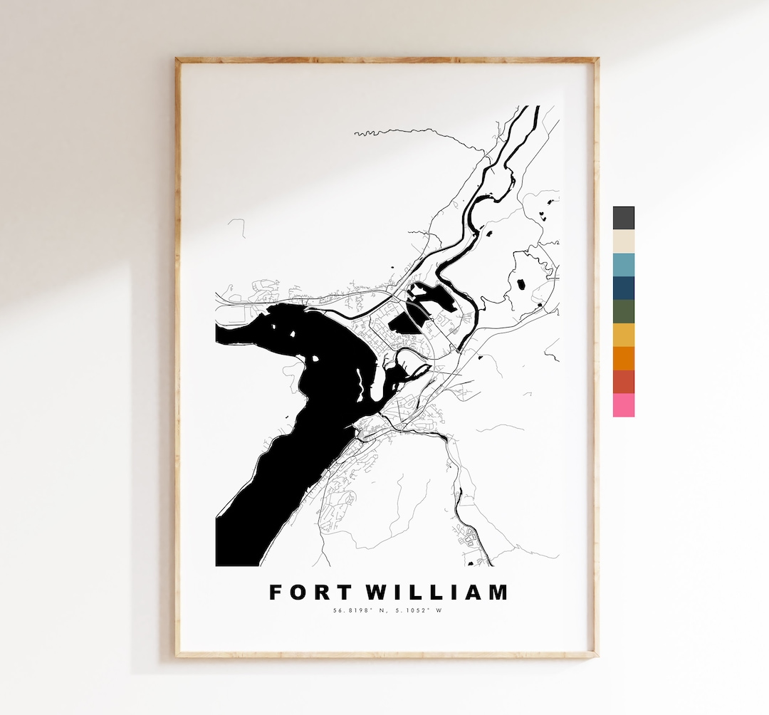 Fort William Map Print - Minimalist City Map Poster - Map Wall Art ...