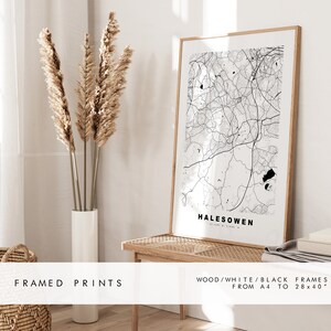 Halesowen Map Print - Minimalist City Map Poster - Map Art - UK ...