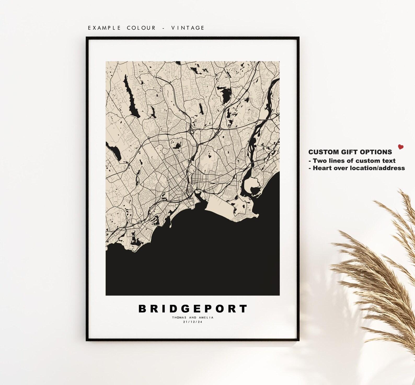 Bridgeport Map Print - City Map Poster - Map Art - USA City Maps ...