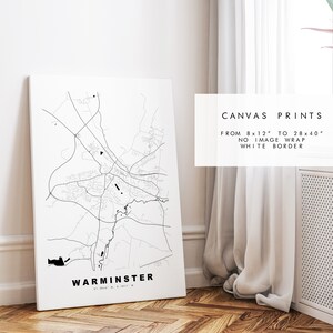 Warminster Map Print - Minimalist City Map Poster - Map Art - UK ...