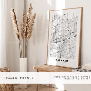 Markham Map Print - City Map Poster - Map Art - Map Wall Art - Canada ...