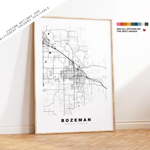 Bozeman Map Print - City Map Poster - Map Art - USA City Maps - Bozeman ...