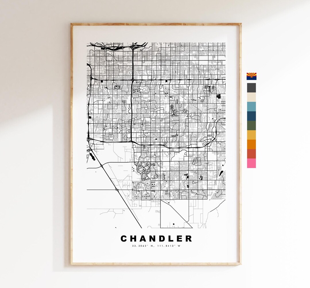 Chandler Map Print - City Map Poster - Map Art - USA City Maps ...